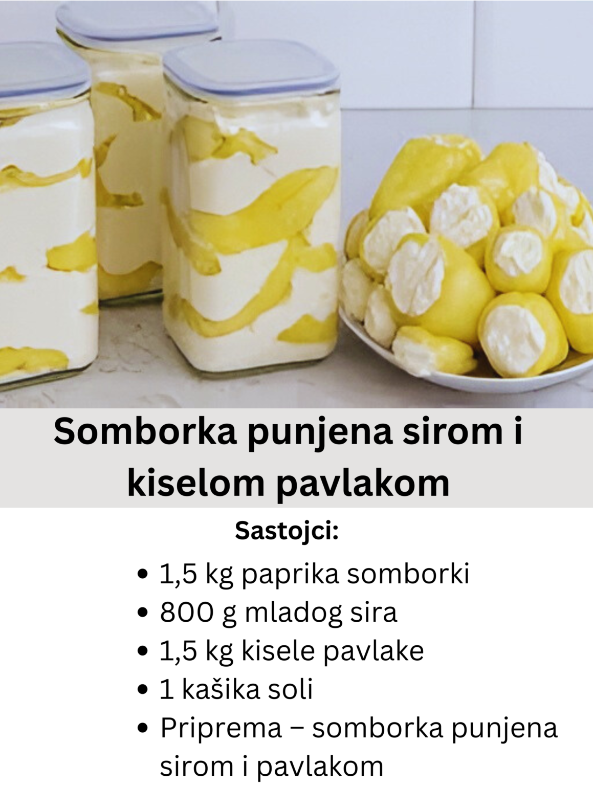 Somborka punjena sirom i kiselom pavlakom–savršen specijalitet - zdravlje
