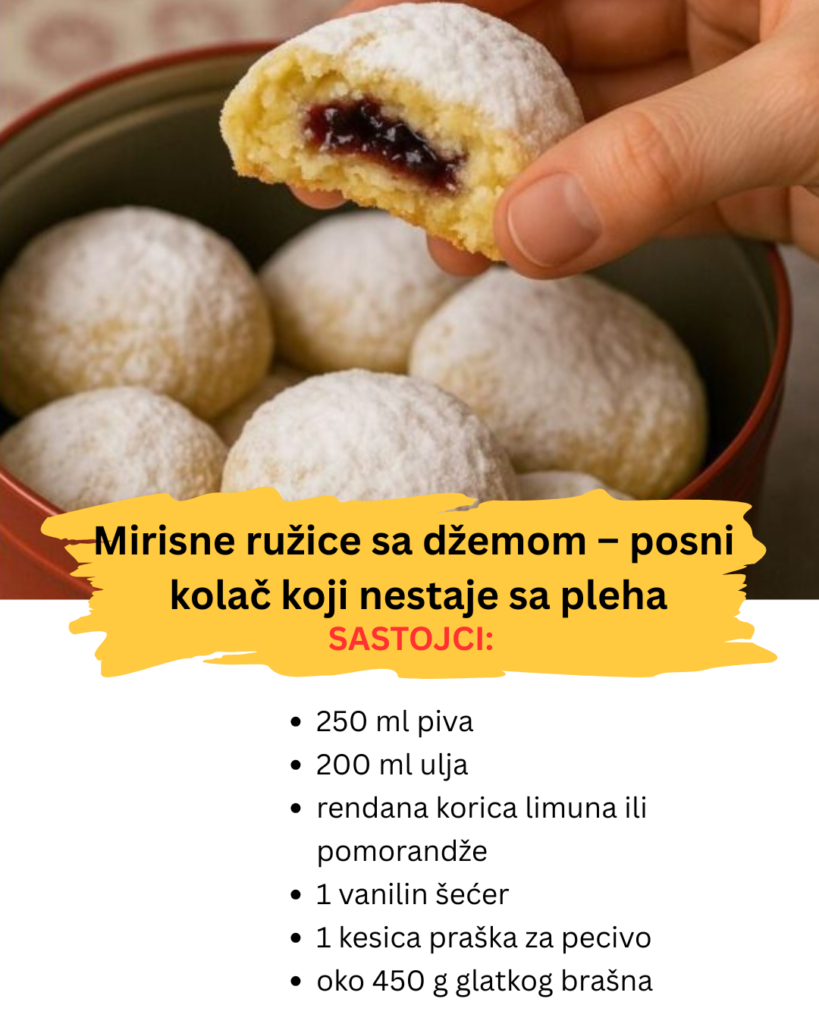 Mirisne ružice sa džemom – posni kolač koji nestaje sa pleha - zdravlje